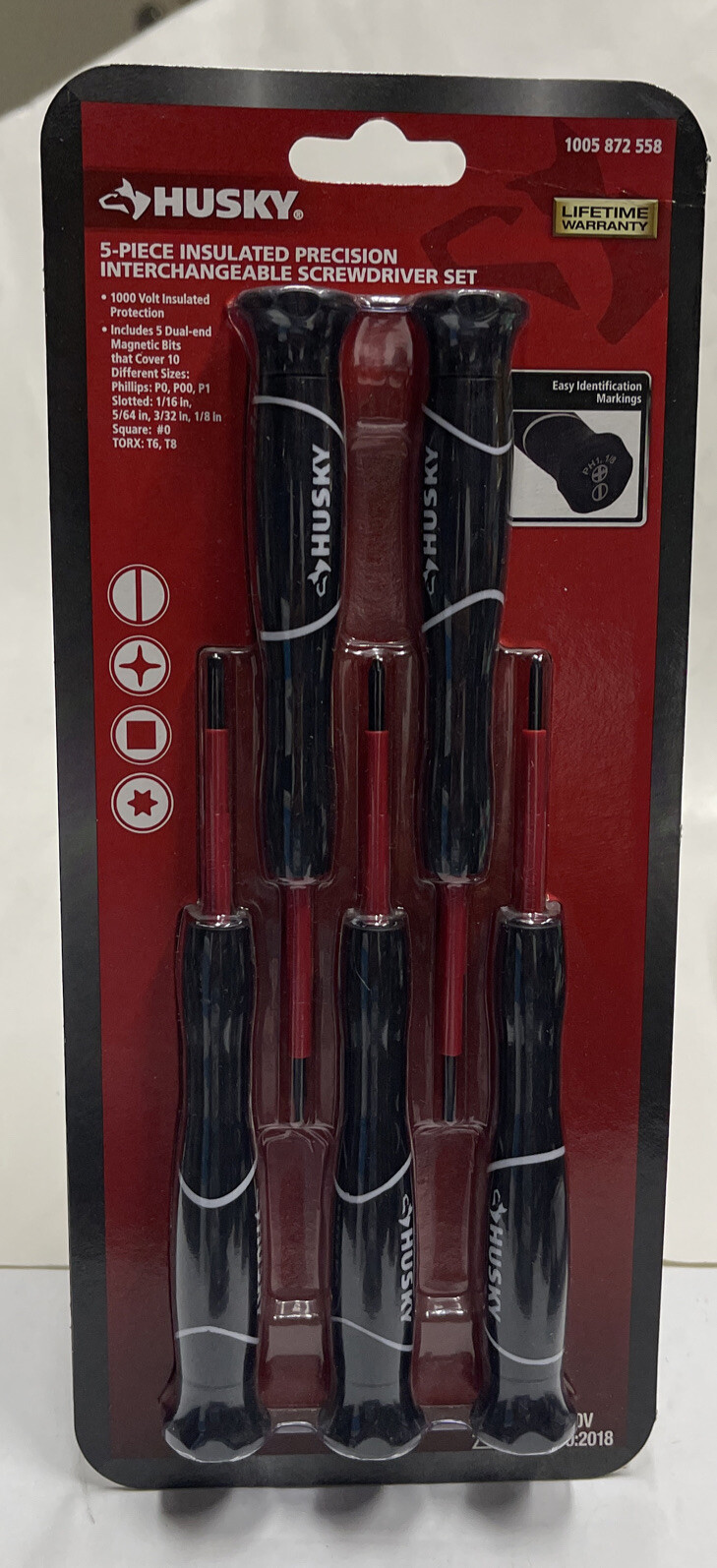 Husky 5-PC INSULATED PRECISION INTERCHANGEABLE SCREWDRIVER SET Dual-End ...