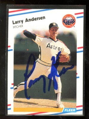 1988 FLEER AUTO SIGNED CARD #438 LARRY ANDERSON ASTROS EXMINT A01138 | eBay