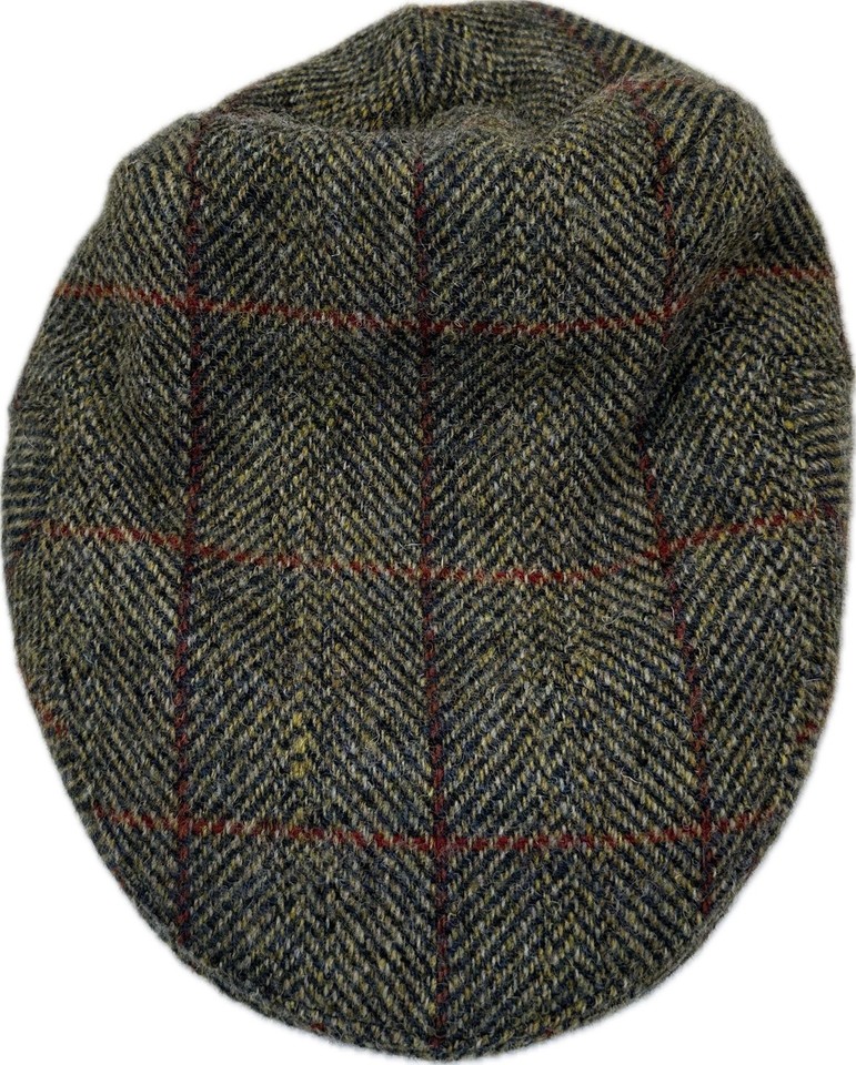 Harris Tweed 100% Wool Flat Cap Newsboy Made in Scotland Vintage Style ...