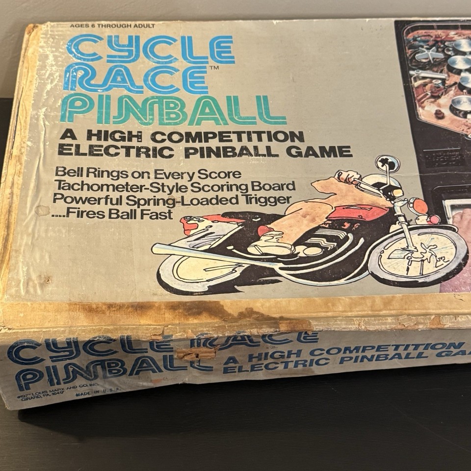Vintage 1977 Marx Cycle Race Pinball Game Motorcycle Toy – For Repair ...