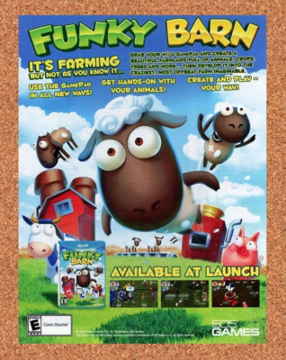Funky Barn Wii U Original 2014 Ad Authentic Nintendo 505 Games Video ...