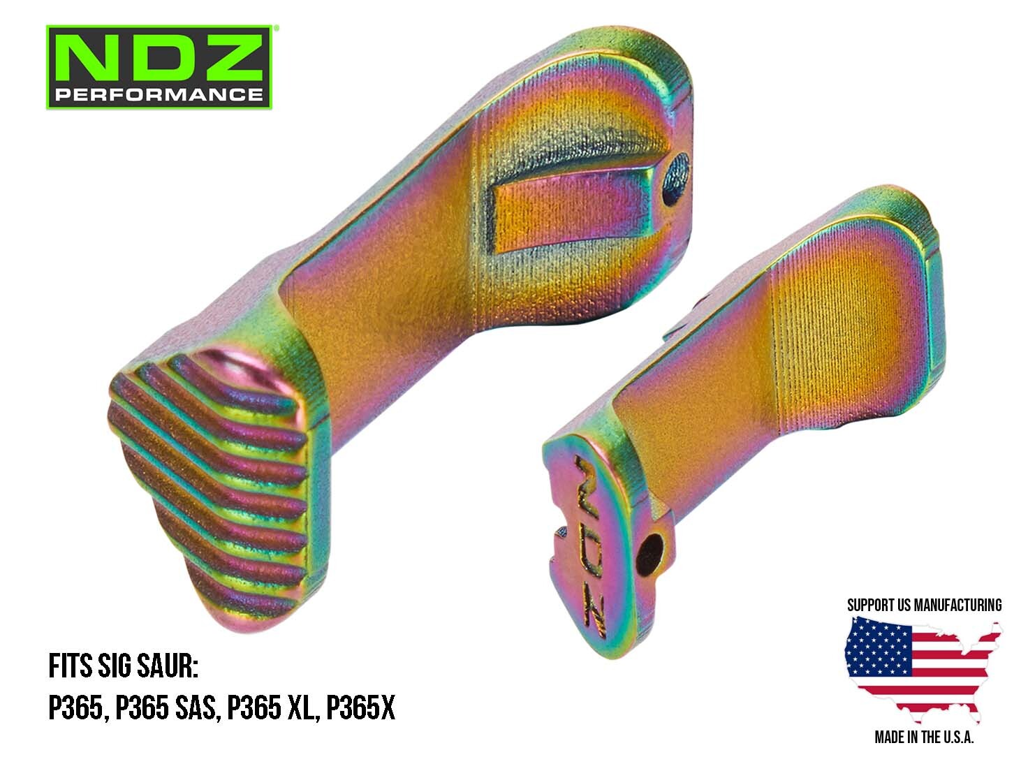 Magazine Release Extended for Sig P365 P365XL 9mm Rainbow Spectrum PVD ...