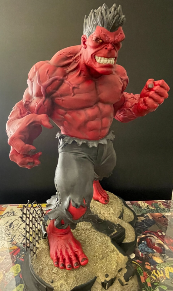 Bowen Marvel Red Hulk Painted Statue 705/1300 New but Damaged Art Box ...