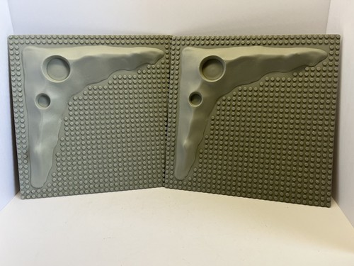 Vintage 80s 2 Lego Base Plates - Lunar Space Crater Moon Raised Gray 10 ...