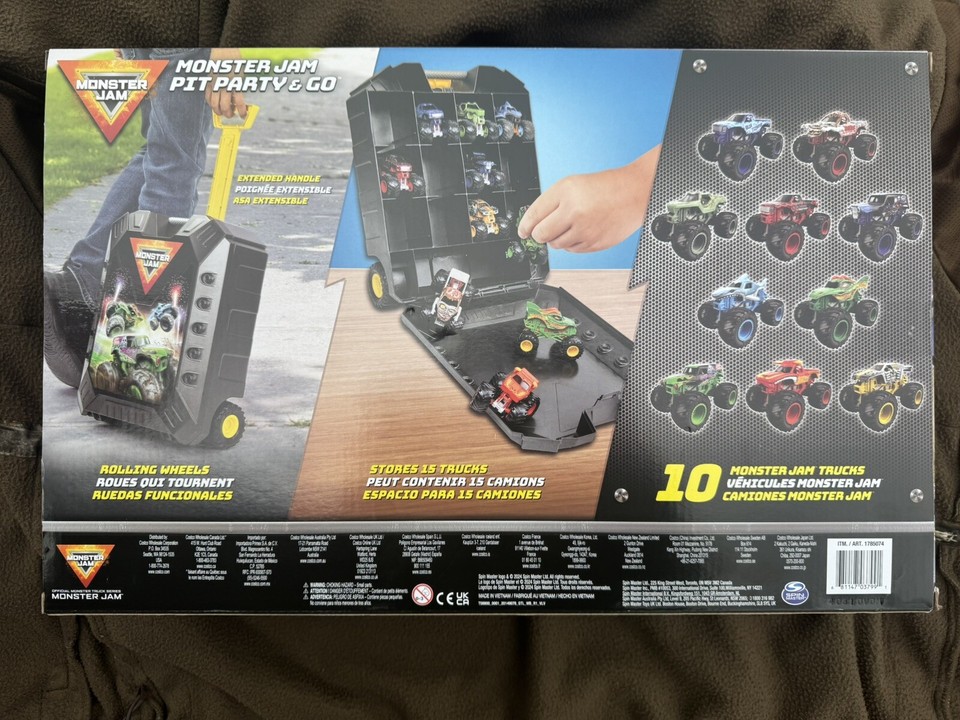 NEW Monster Jam Pit Party & Go Carrying Case, Rolling, Fits up to 15 ...