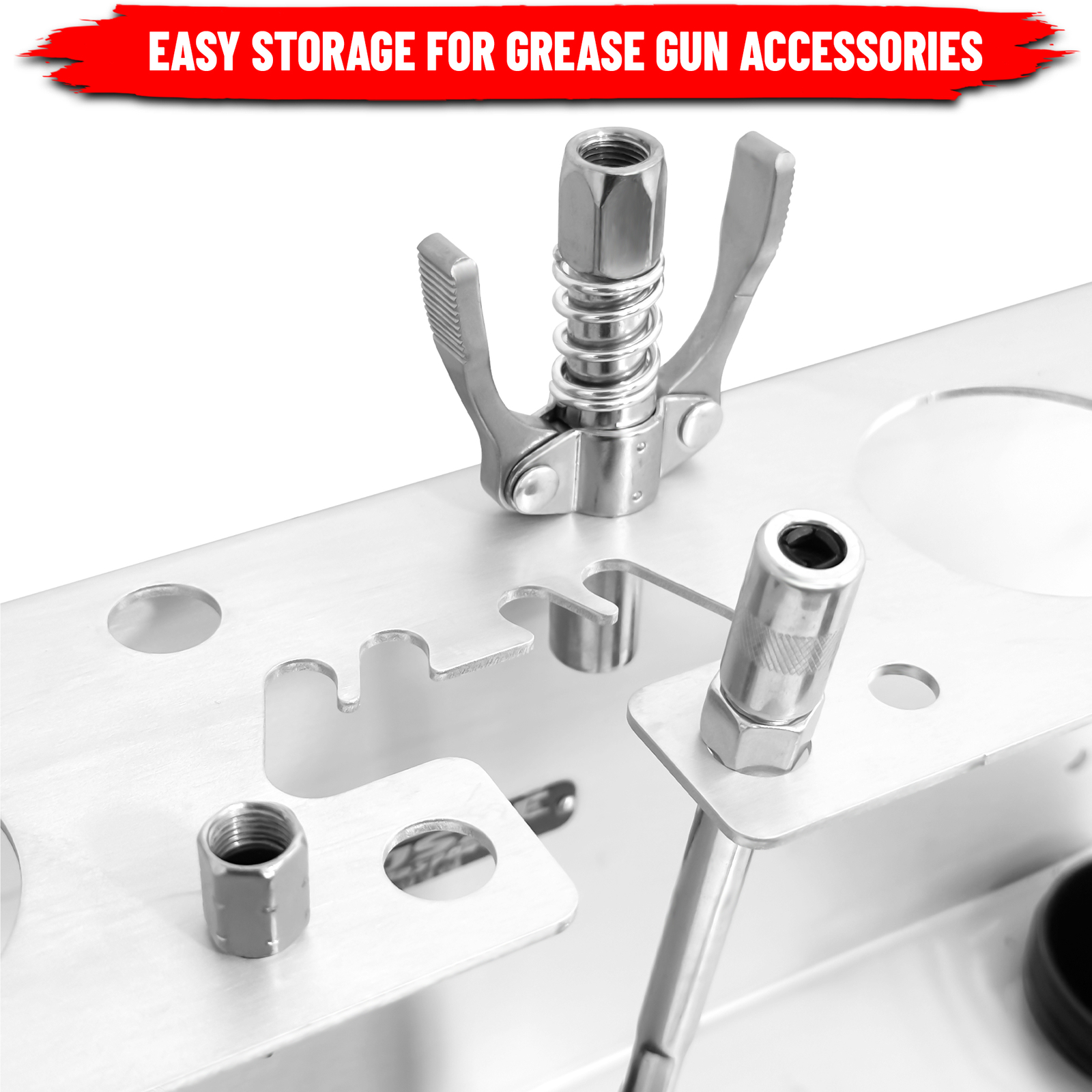 Pit Posse Double Hand Grease Gun Tube Storage Holder Caddy Trailer ...