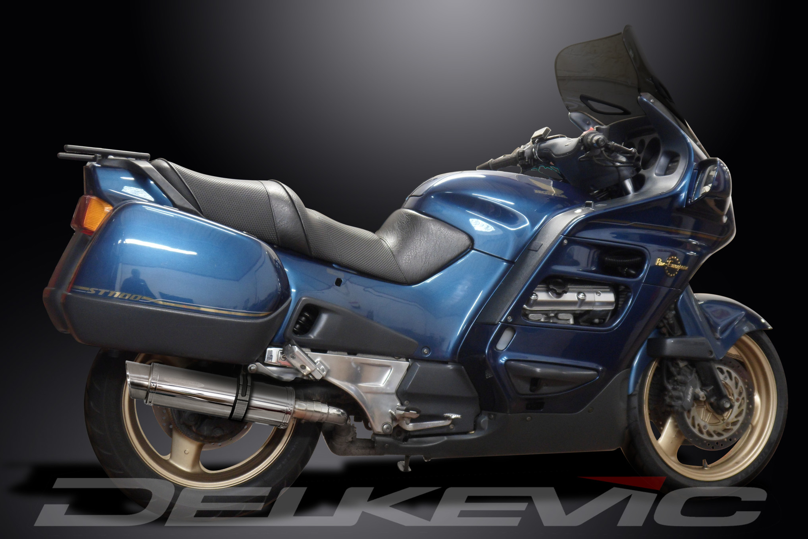 HONDA ST1100 PAN EUROPEAN 1989-2002 350mm ROUND STAINLESS SILENCER ...