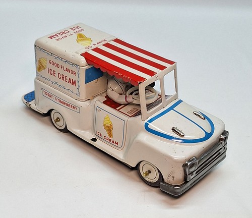 1950s BUMP'N•GO ICE CREAM🍦TRUCK WORKS GREAT!🆒️CLEAN👀 Tin Litho Friction ...