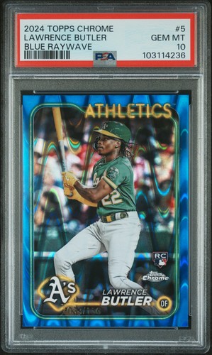 2024 TOPPS CHROME BLUE RAYWAVE #5 LAWRENCE BUTLER ROOKIE RC 33/150 PSA ...