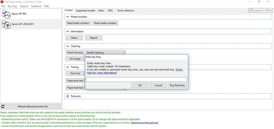 Canon & Epson WIC Reset Key & Utility waste ink pad counter Reset ...
