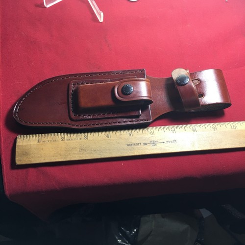 LEATHER SHEATH WITH STONE FOR SCHRADE PRO HUNTER hunting knife 5 1/4 ...