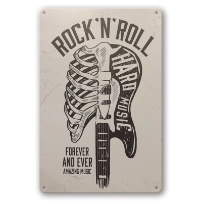 3X Tin Sign ROCK AND ROLL FOREVER AND EVER AMAZING MUSIC Decorative ...