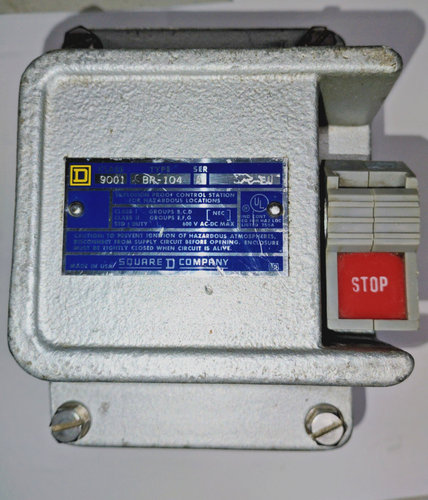 SQUARE D 9001 BR104 EXPLOSION PROOF HAZARDOUS LOCATION CONTROL STATION ...