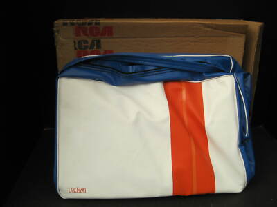 Vintage Retro 1960's RCA Victor Portable TV Blue Flight Bag Carry On ...
