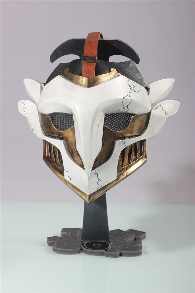 Arcane Ekko Full Mask Cosplay Prop FRP Leather Mask White Halloween 23 ...