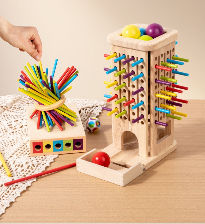 Montessori Wooden Stick Game 3-in-1 – Early Learning Dice & Counting ...