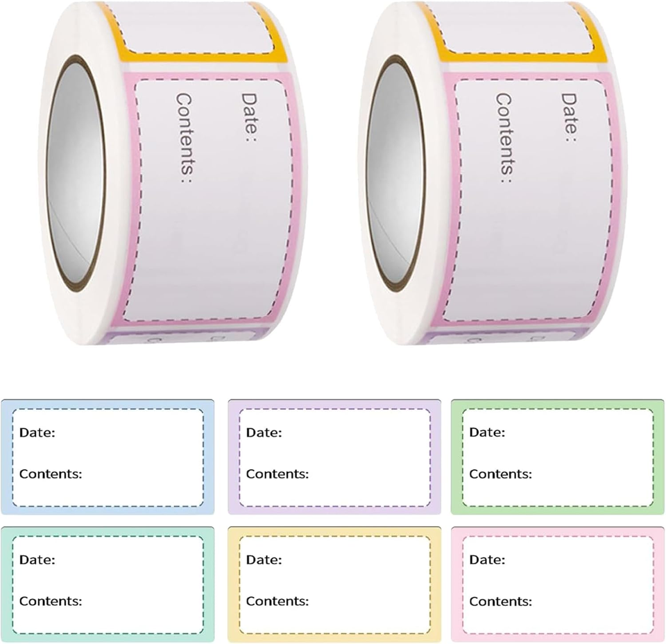 Removable Freezer Labels, 500 Pcs Food Storage Labels, 6 Colors ...