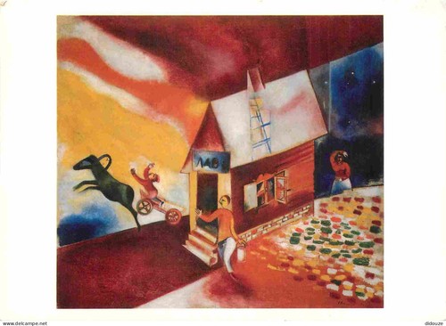 Art - Peinture - Marc Chagall - The Flying Carriage 1913 - Solomon R ...