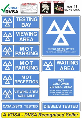 11 MOT SIGNS PACK | MOT SIGN | MOT SIGNS | VOSA DVSA | MOT SIGN PACK ...