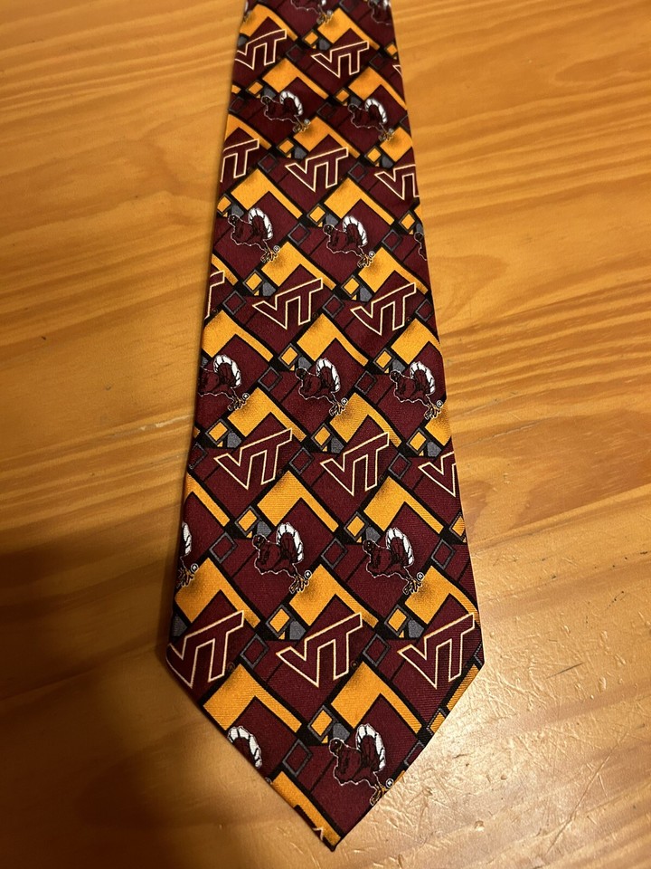 NCAA VA Tech Hokies Men’s Neck Tie Collegiate Larson 100% Silk | eBay