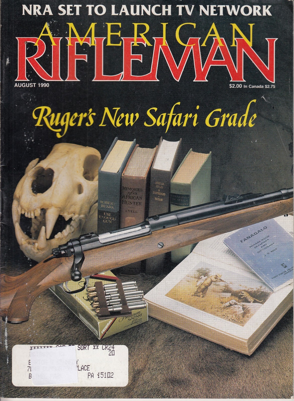 American Rifleman Gun Magazine August 1990 Ruger's New Safari Grade ...