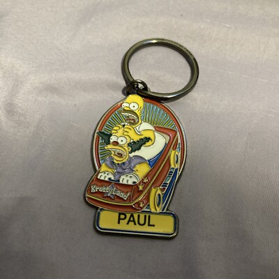 The Simpsons Krusty Land Universal Studios 2008 Souvenir Keychain “Paul ...