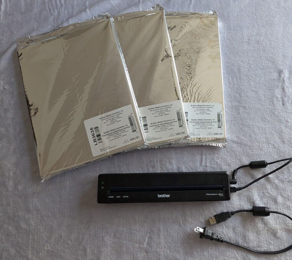 Brother PocketJet PJ-722 Portable Thermal Printer with 3 reems of ...