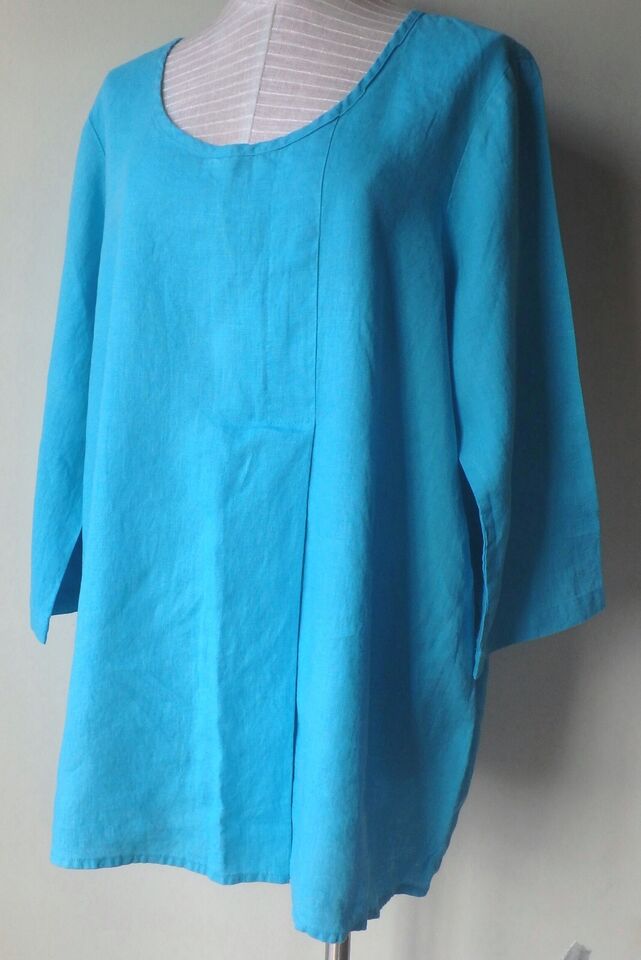 FLAX Designs LINEN Tucked Tunic 1G & 2G & 3G NWT Tunic AQUAMARINE | eBay