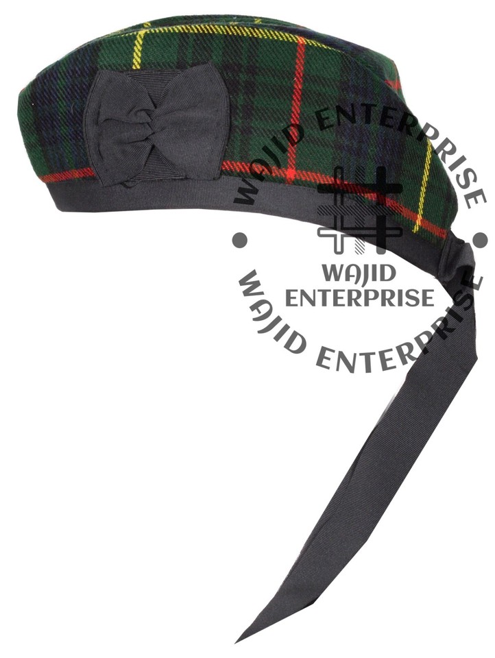Scottish GLENGARRY Cap Hunting Stewart tartan Military Bonnet Glengarry ...