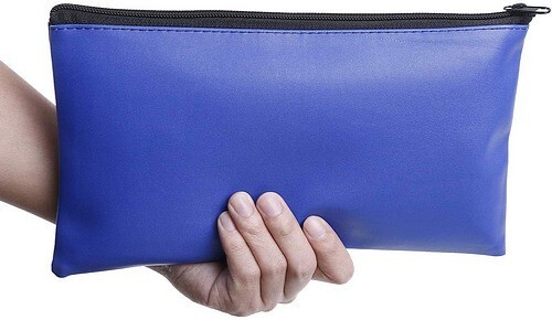 10 pcs 11x6" Multi Purpose Blue Bank Deposit Bags Blue for Receipt Cash ...
