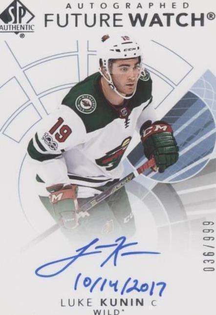 2017-18 SP Authentic - Autographed Future Watch Luke Kunin #152 ...