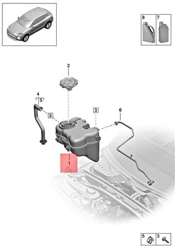 Genuine PORSCHE Macan 95B Coolant Expansion Tank 95B121407A | eBay