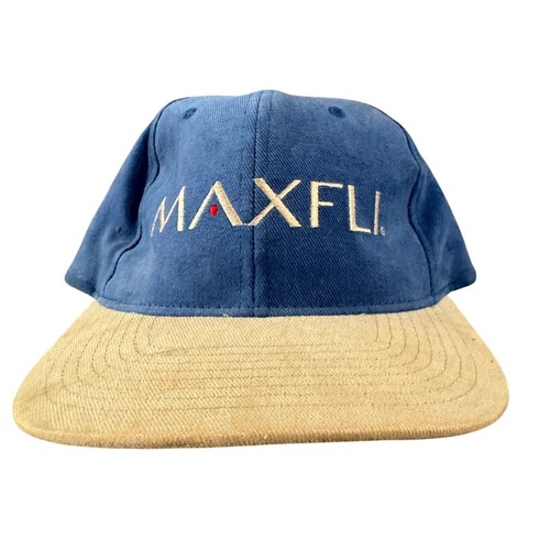 MAXFLI Blue Tan Two Tone Baseball Cap Hat Adjustable Leather Strap | eBay