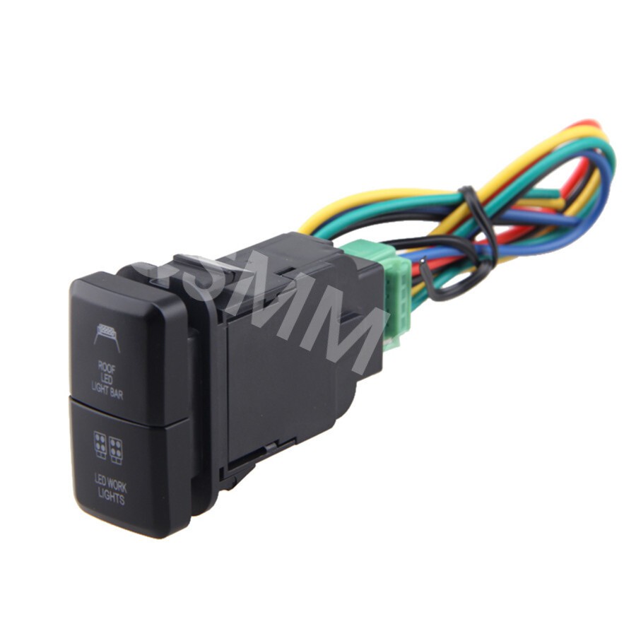 Car LED Light Bar Switch Button Dual Color Fit For TOYOTA RAV4 2006 ...