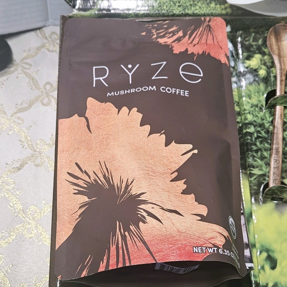 RYZE Ritual 1 Bag Of Coffee 30 Servings 1 Creamer Acacia Wood Jar Scoop ...