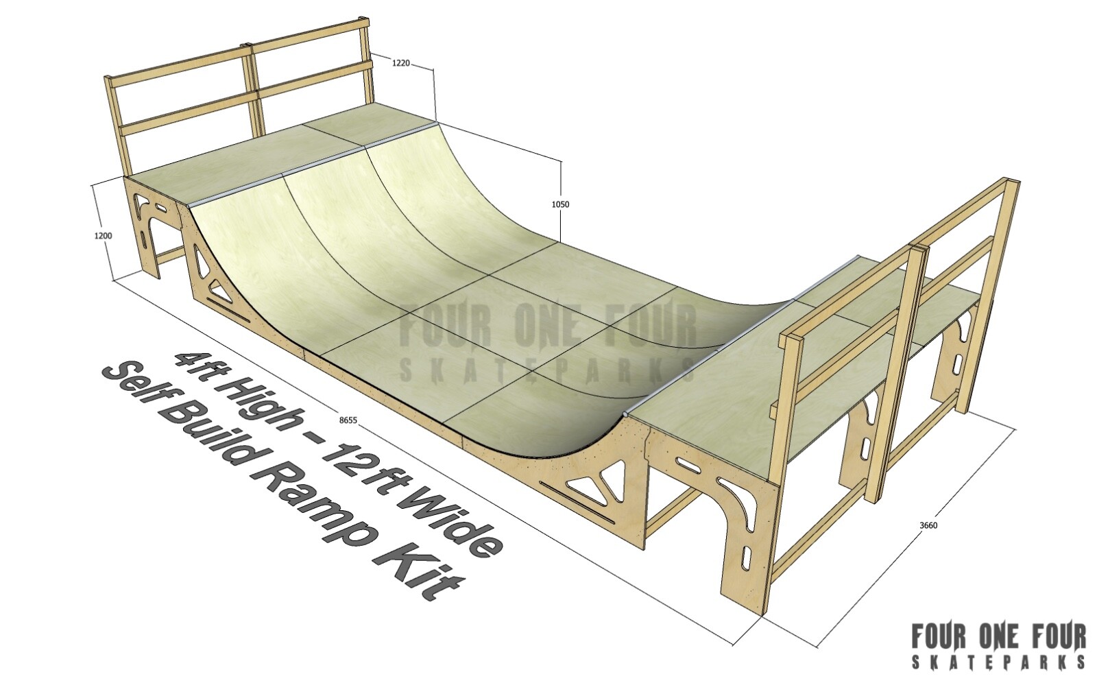 4ft High Skate Ramp Halfpipe - Mini Ramp Kit - Self Build - DIY, BMX ...