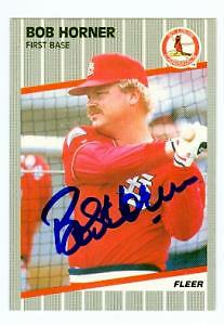 Bob Horner autographed baseball card (St. Louis Cardinals) 1989 Fleer ...