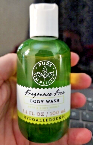 Pure Simplicity Rose Water Body Wash Bath Body Works Travel Size 3.4 oz ...