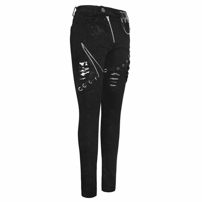 Women Punk Rock Black Trousers Personality Slim Streetwear Hip Hop ...