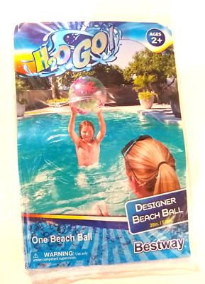 Beach Toys, H2O Go, 20in. Designer Beach Ball Clear With Splats | eBay