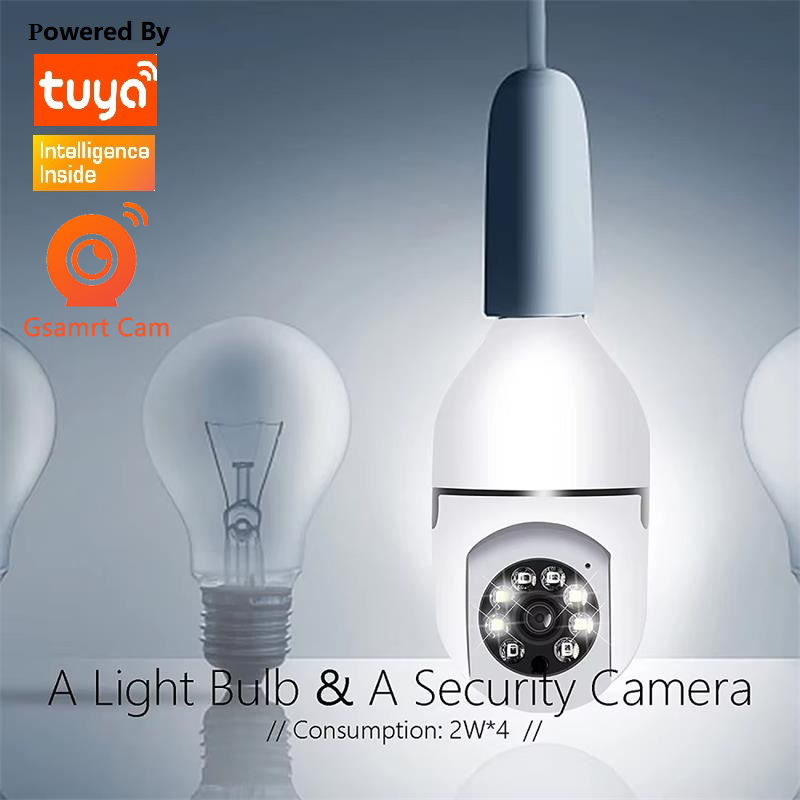 3MP Bulb Surveillance Camera 5G & 2.4GHz Dual Band Full Color Night ...