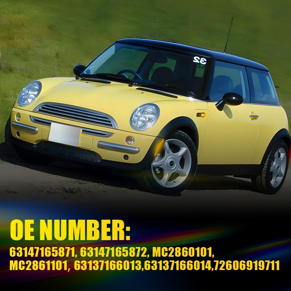 For Mini R50 R52 R53 2002-08 Smoked Lens Amber&Red LED Side Marker ...