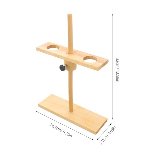Adjustable Height Wooden Funnel Rack Stand with 2 Holes for Laboratory ...