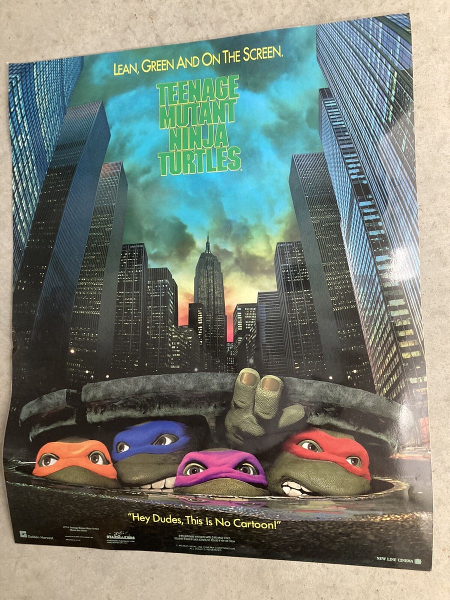 Teenage Mutant Ninja Turtles Movie Poster 1990 1990 TMNT Movie Poster