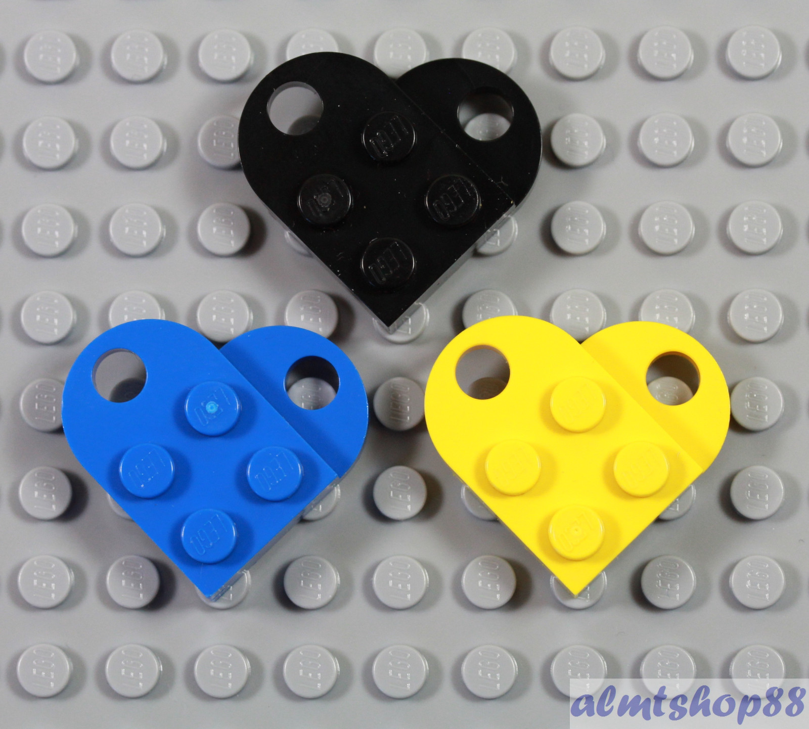 LEGO - Heart Charm - PICK YOUR COLORS 3x2 Plates w/ Hole Love Valentine ...