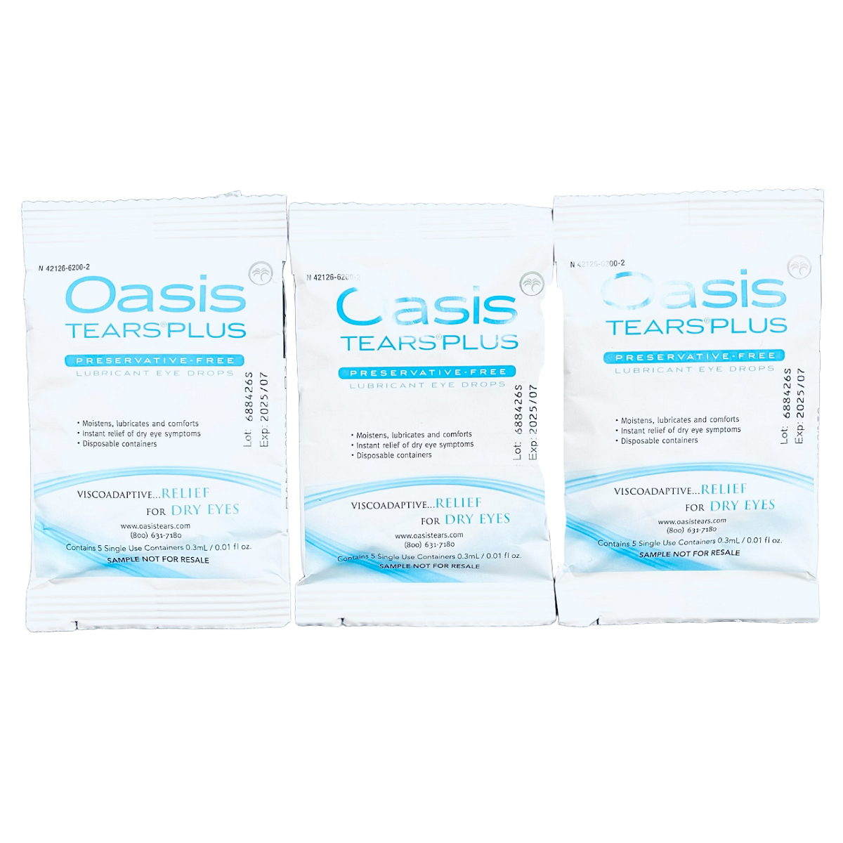 Oasis TEARS PLUS PF Lubricant Eye Drops 5 single uses 0.3ml PACK OF 6 ...