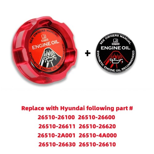 Aluminum ENGINE Oil Cap & Radiator cap For Hyundai i10 i20 i30 ix20 ...