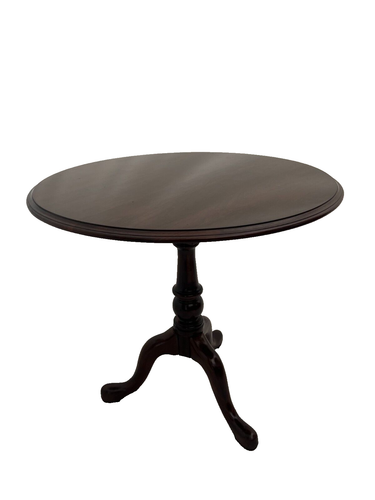 Vintage Ethan Allen Round Tea Table Spinning pedestal Mahogany Entry ...