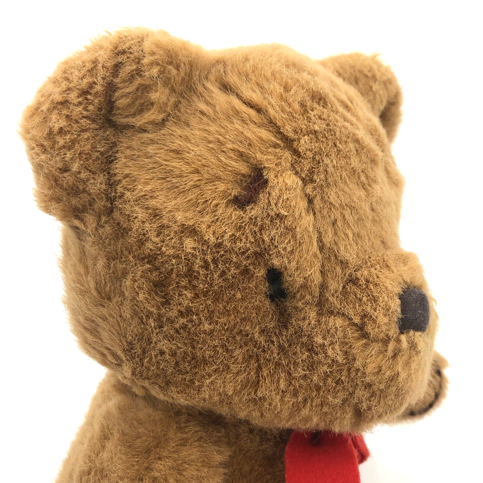 Sanrio 1985 Tippy Teddy Bear Plush Brown Stuffed Animal Toy 14" Red Bow Taiwan | eBay