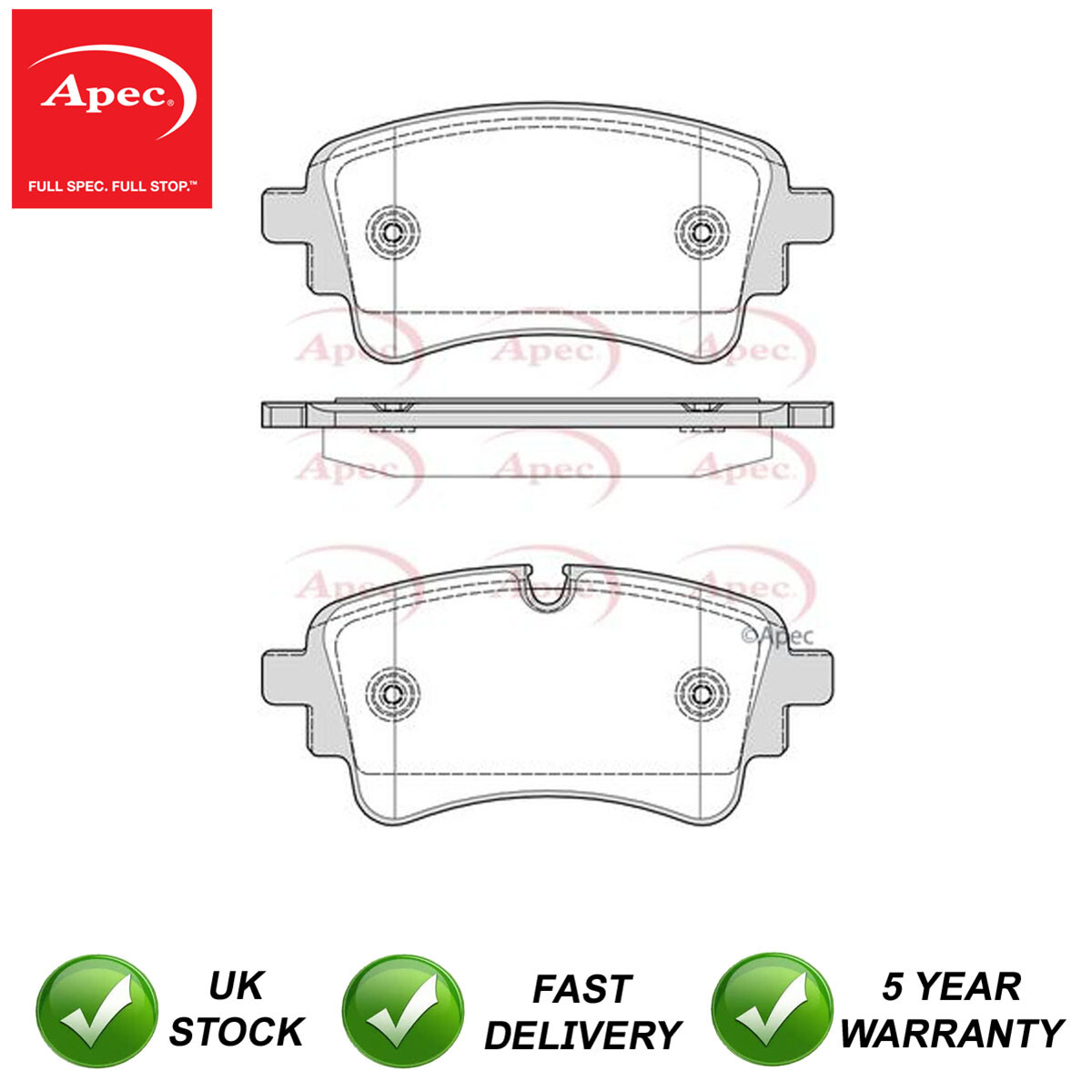 Brake Pads Set Rear Apec Fits Audi A6 A4 A5 Q5 2.0 TDi 4N0698451D | eBay